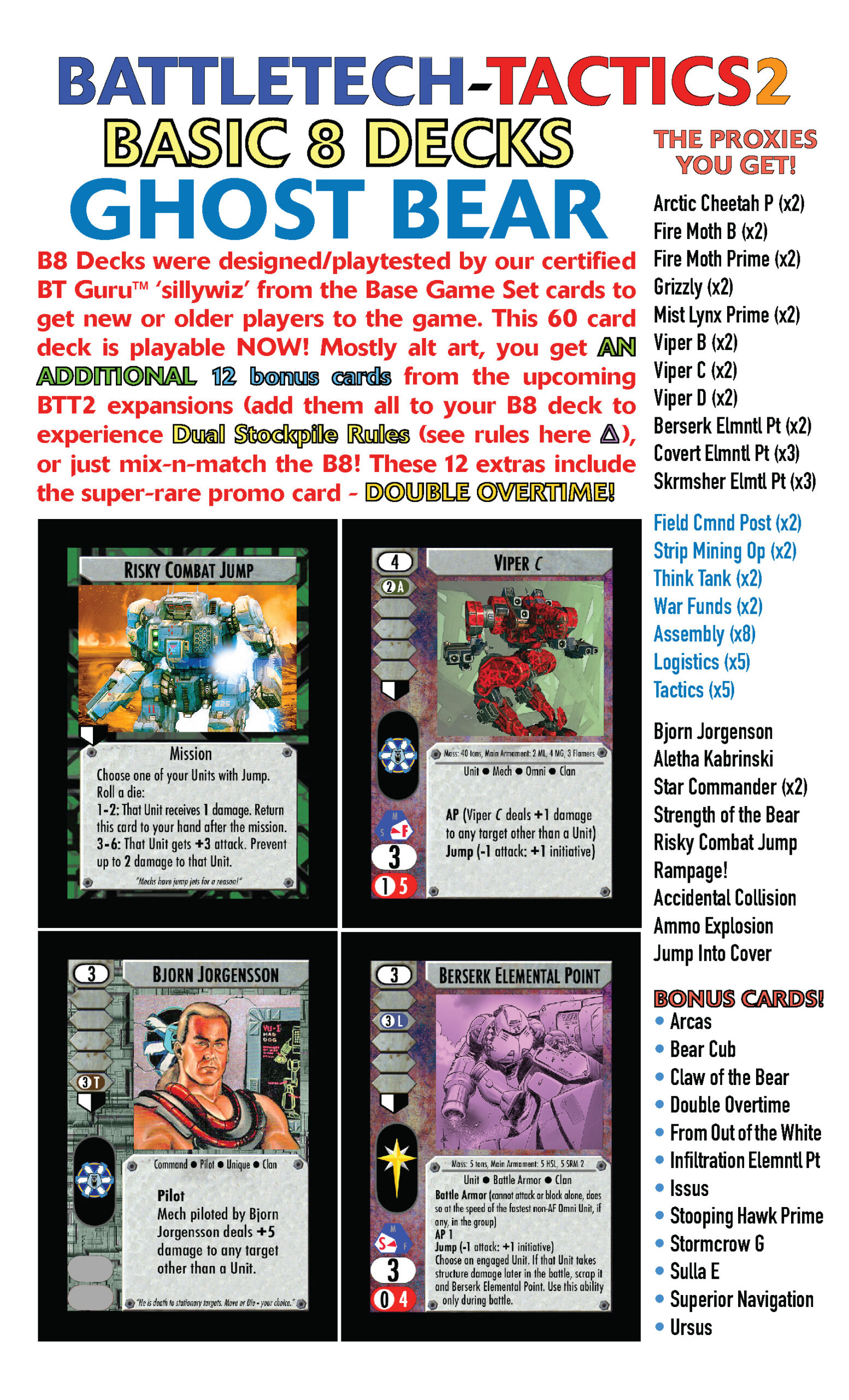 Battletech: Tactics 2 – Ghost Bear Basic Deck – Adventure Game Source